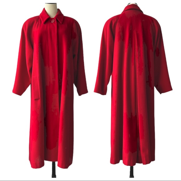Dior | Jackets & Coats | Christian Dior Vintage Red Wool Full Length ...